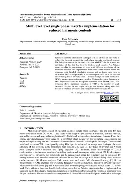 pdf multilevel level single phase inverter implementation for reduced