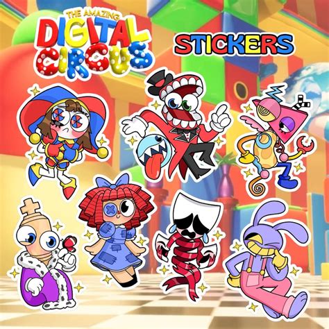 The Amazing Digital Circus Main Cast Vinyl Stickers Pomni Jax