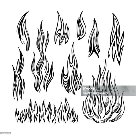Api Api Set Sketsa Ilustrasi Stok Unduh Gambar Sekarang Api