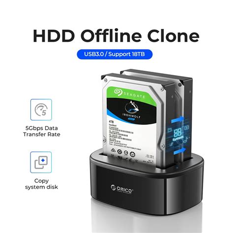 ORICO Dual Bay SATA HDD Docking Station with Offline Clone Up 36TB Hard ...