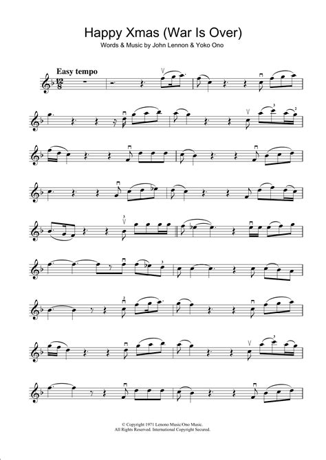 Happy Xmas War Is Over By John Lennon Sheet Music For Violin Solo At Sheet Music Direct