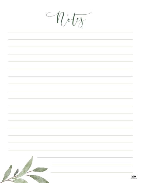 Note Pages Templates 30 FREE Printables PrintaBulk