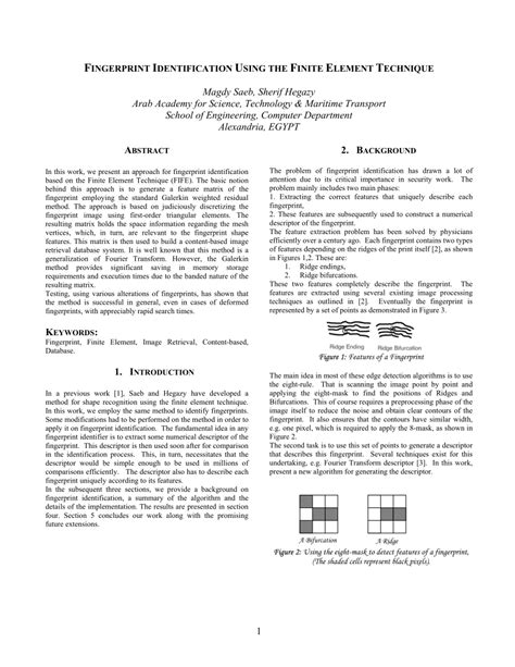 Pdf Fingerprint Identification Using The Finite Element Technique