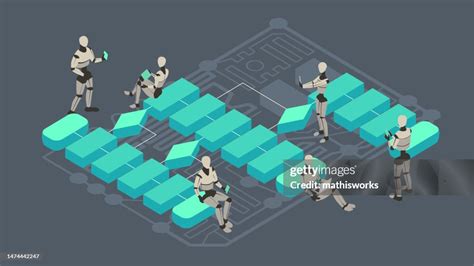 algorithm with robots high res vector graphic getty images