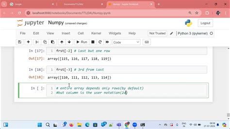 Data Analysis Array Slicing In Numpy Numpy In Python Telugu Tech