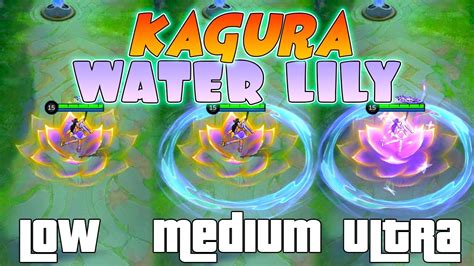 Kagura Water Lily Starlight Fest Skin In Different Graphics Settings