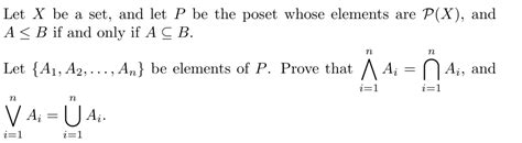 solved let x be a set and let p be the poset whose elements