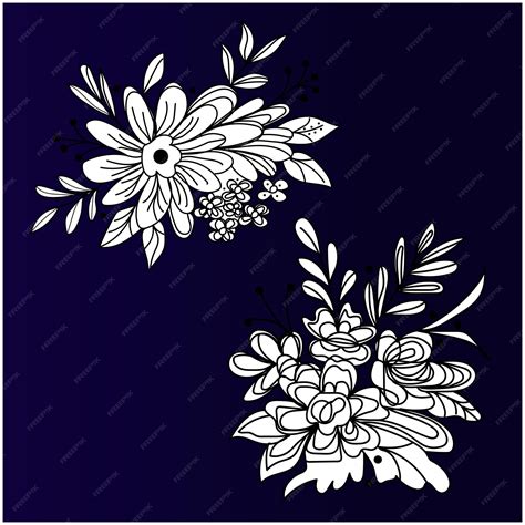 Premium Vector Vector Beautiful Bunch Floral Set Vector Illustration