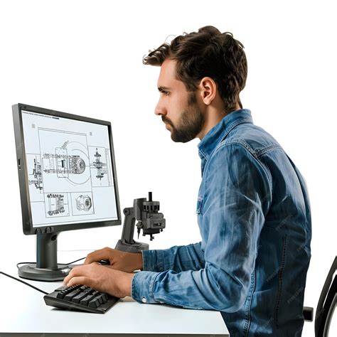 Industrial Engineer Working On Cad System Professional Engineer