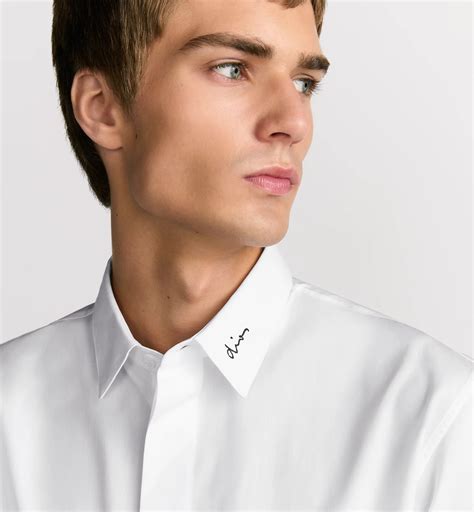 Shirt With Dior Embroidery White Cotton Poplin Dior