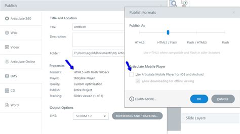 articulate 360 publishing options for lms articulate storyline