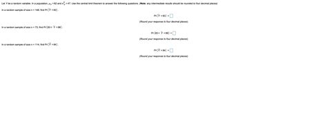 solved let ybe a random variable in a population 4y 82