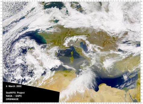 Dust Storm Over The Mediterranean Sea Nasa Earth Observatory Collection