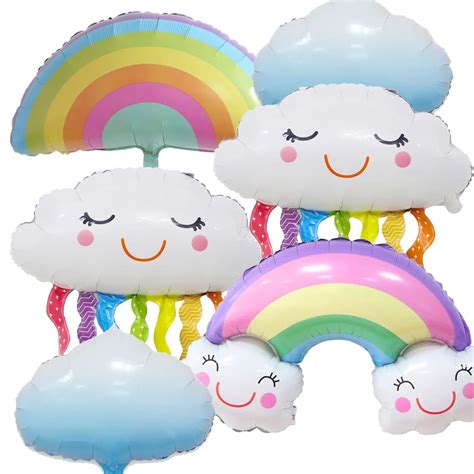 6 Pcs Cloud Balloons Party Decorations Balloon Rainbow Balloon Rainbow