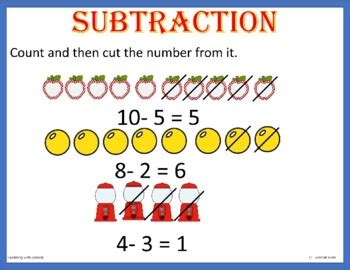 Subtraction Practice Questions With Pics Freebie Product TPT