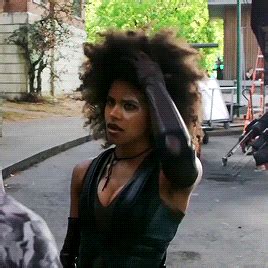 Zazie Beetz On The Set Of Deadpool 2 2018 Your Ivy Grows