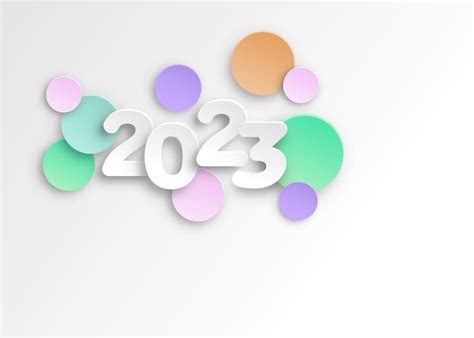 Новогодние цифры 2023 вырезанные из бумаги в нежных тонах