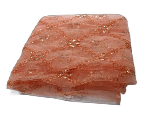 Net Mirror Work Peach Chain Sequence Dupatta At Rs 215piece In Surat