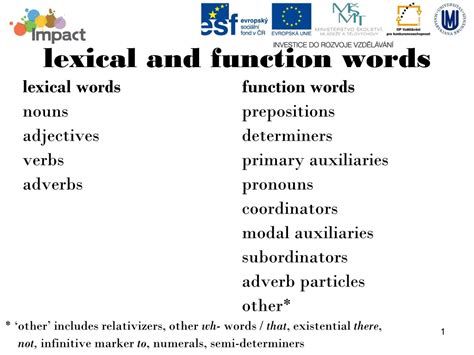 ppt lexical and function words powerpoint presentation free download id 9099207