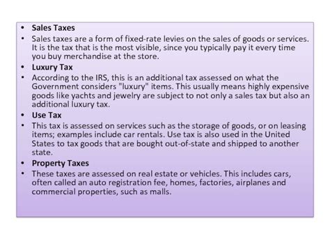 Taxation Different Types Of Taxes презентация доклад