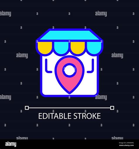 Store Location Pixel Perfect Rgb Color Icon For Dark Theme Stock Vector