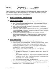 Homework3 Fall19 Pdf CSE 2431 HOMEWORK 3 Fall 2019 Th Due Thursday
