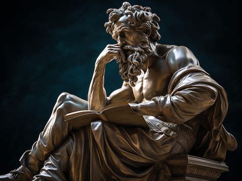Illustration Of Philosopher Statue Premium Ai Generated Image