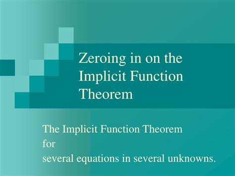 ppt zeroing in on the implicit function theorem powerpoint