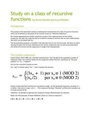 Study On A Class Of Recursive Functions PDF