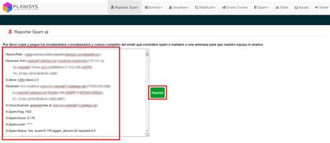 Es Reportar Spam Soporte Planisys