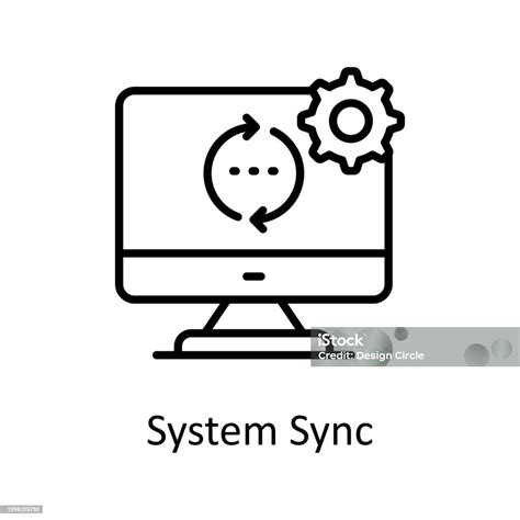 System Sync Vector Outline Icon Design Illustration Data Analytic Symbol On White Background Eps ...
