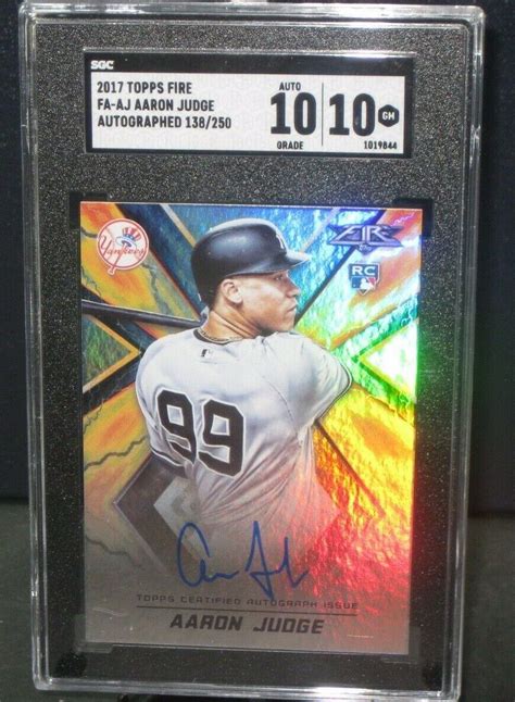 Lot Detail Aaron Judge Signed 2017 Topps Fire 250 Rookie Card Sgc