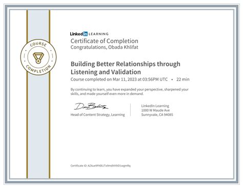 Obada Khlifat On Linkedin Certificate Of Completion
