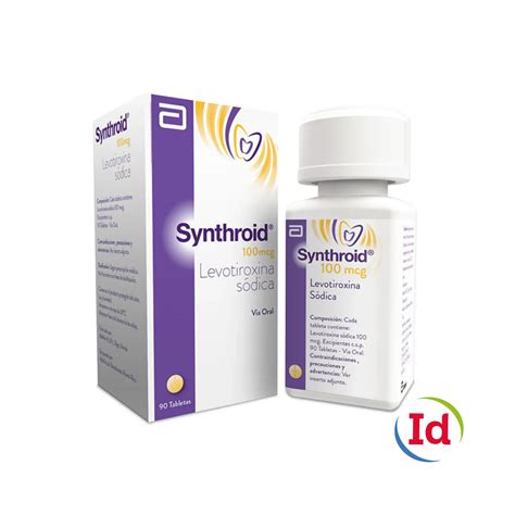 Synthroid Levotiroxina Sodica 100 Mcg Frasco 90 Tabletas Interdrogas