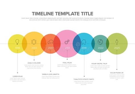 Simple Overlay Timeline Graph Template With Overlay Circle Blocks Stock