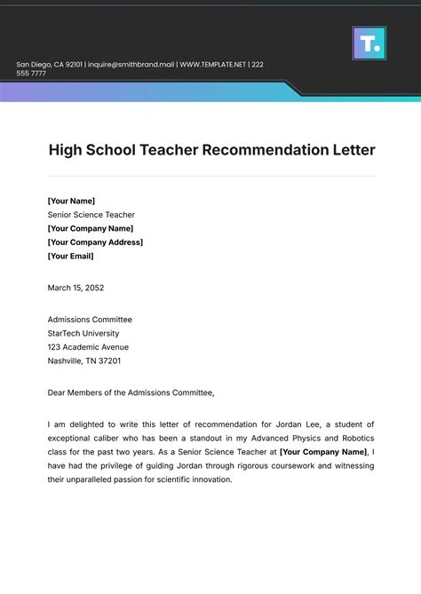 Free Teacher Assistant Recommendation Letter Template Edit Online