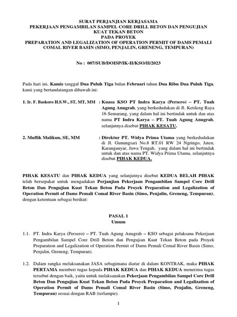 Dois Pt Widya Prima Utama Core Drill Beton Pdf