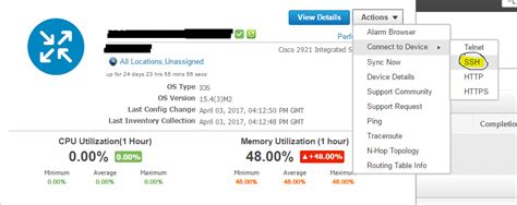SSH From Prime GUI To A Managed Device Cisco Community