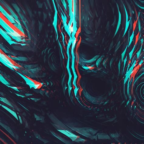 Blue And Red Glitch Effect Art Background Premium Ai Generated Image