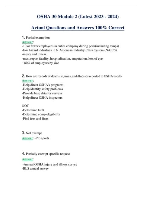 osha 30 module 2 latest actual questions and answers 100 correct