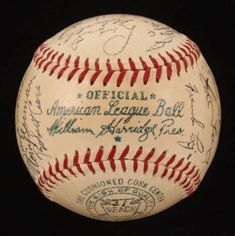 1954 Yankees Oal Baseball Team Signed By 31 With Mickey Mantle Yogi