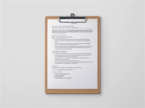 Free Hostess Resume Template With Sample