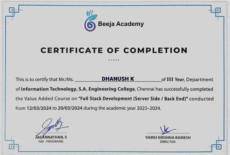 Dhanush K On Linkedin Fullstack Webdevelopment Programming Beejaacademy Techskills