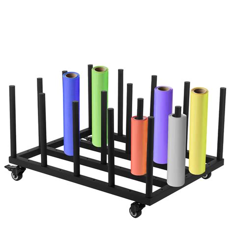Parts Only Non Refundable Heavy Duty Vinyl Cart Mobile Rack Roll Vinyl Rolling Floor Rack