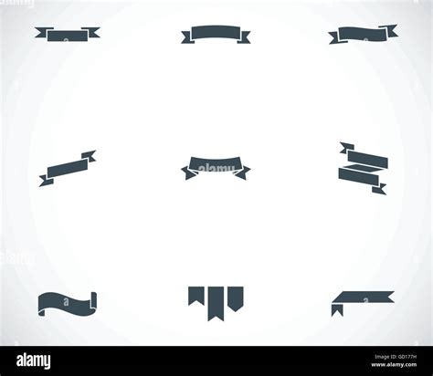 Vector Black Ribbon Icons Set Stock Vector Image And Art Alamy