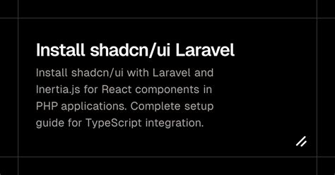 Install Shadcnui Laravel