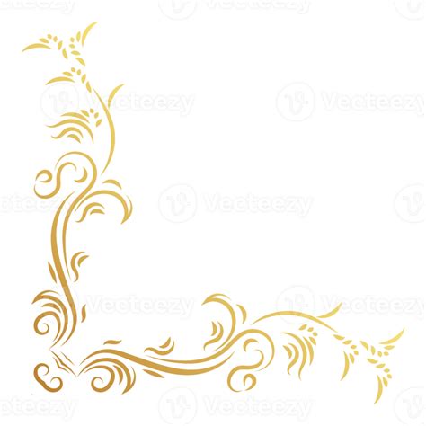 Luxury Vintage Corner Frame Gold Color Element Classic Swirl Divider