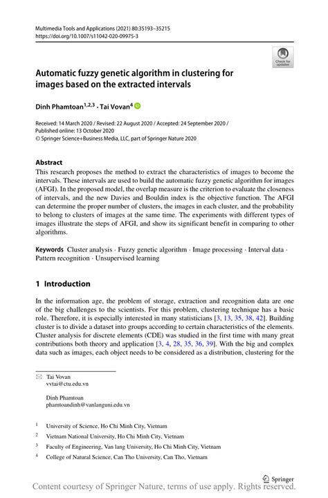 Automatic Fuzzy Genetic Algorithm In Clustering For Images Based On The Extracted Intervals