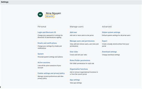 Personal User Settings Admincontrol Help Centre