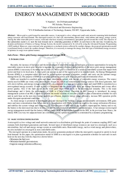 Pdf Energy Management In Microgrid